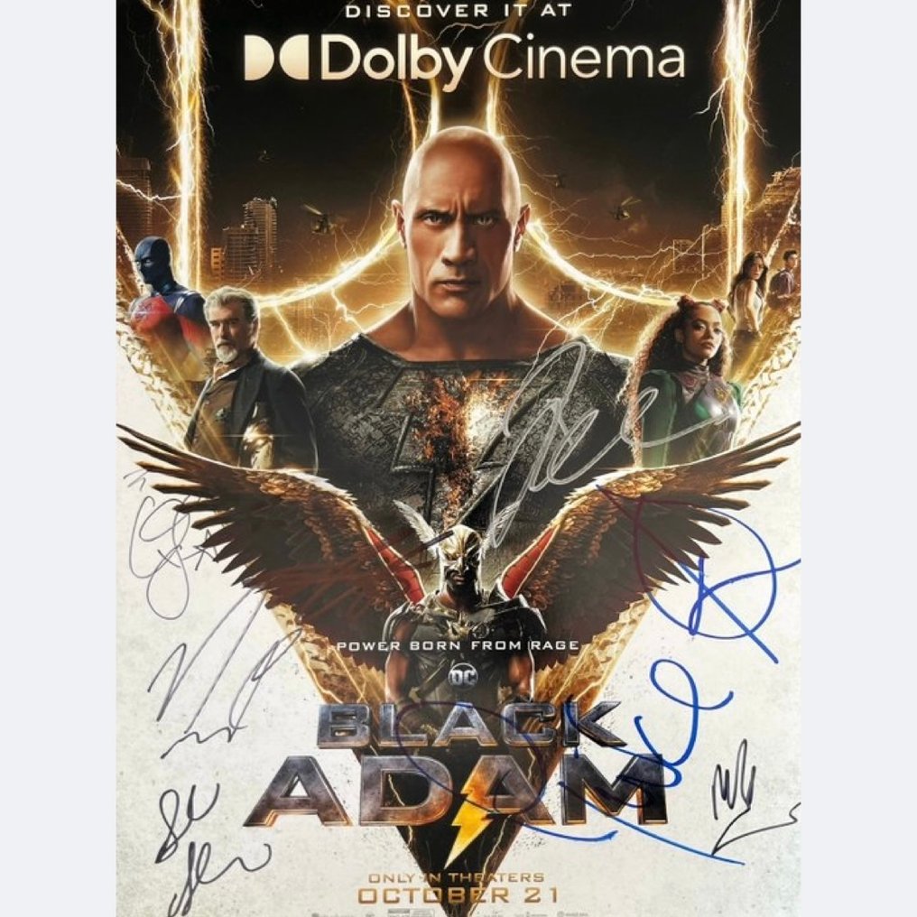 Black Adam - Signed by Dwayne Johnson, Pierce Brosnan + 5 More - Catawiki