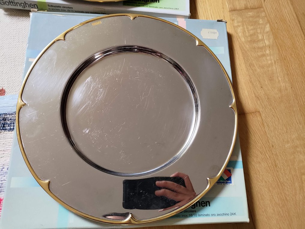 GOTTINGHEN - Dish (6) - Sottopiatto Circolare - Stainless Steel and 24K ...