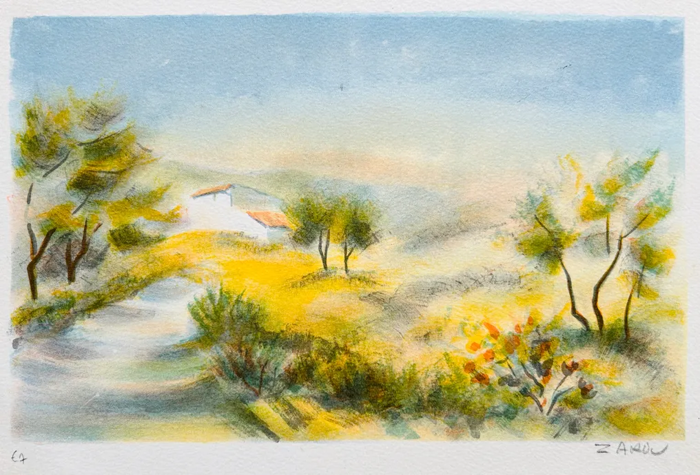 Zarou (1930-2013) - Provence - Deux lithographies originales signées ...