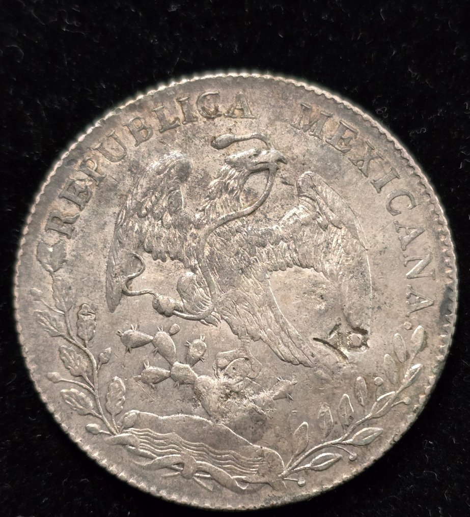 Mexico. 8 Reales Zacatecas 1890 with chopmarks (No Reserve Price) - auction online Catawiki