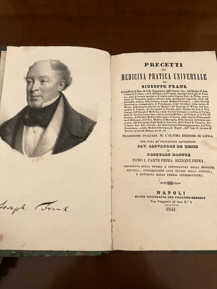 Giuseppe Frank - Precetti di Medicina Pratica Universale - 1841-1844 - auction online Catawiki