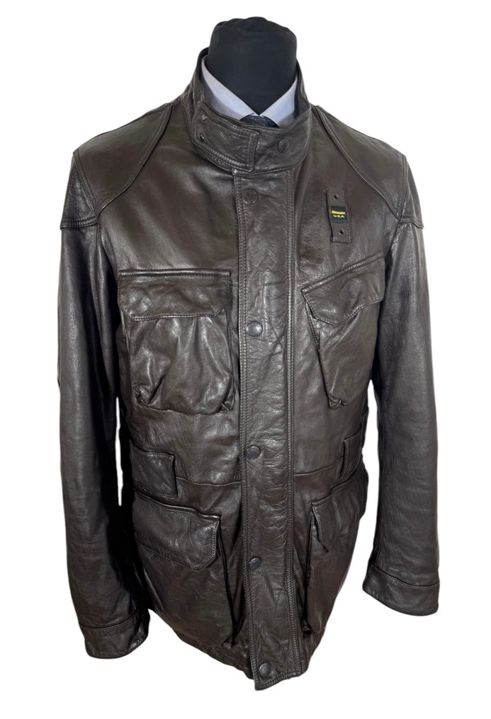 BLAUER USA - Leather Coat Premium Jacket Special collection - Cappotto ...