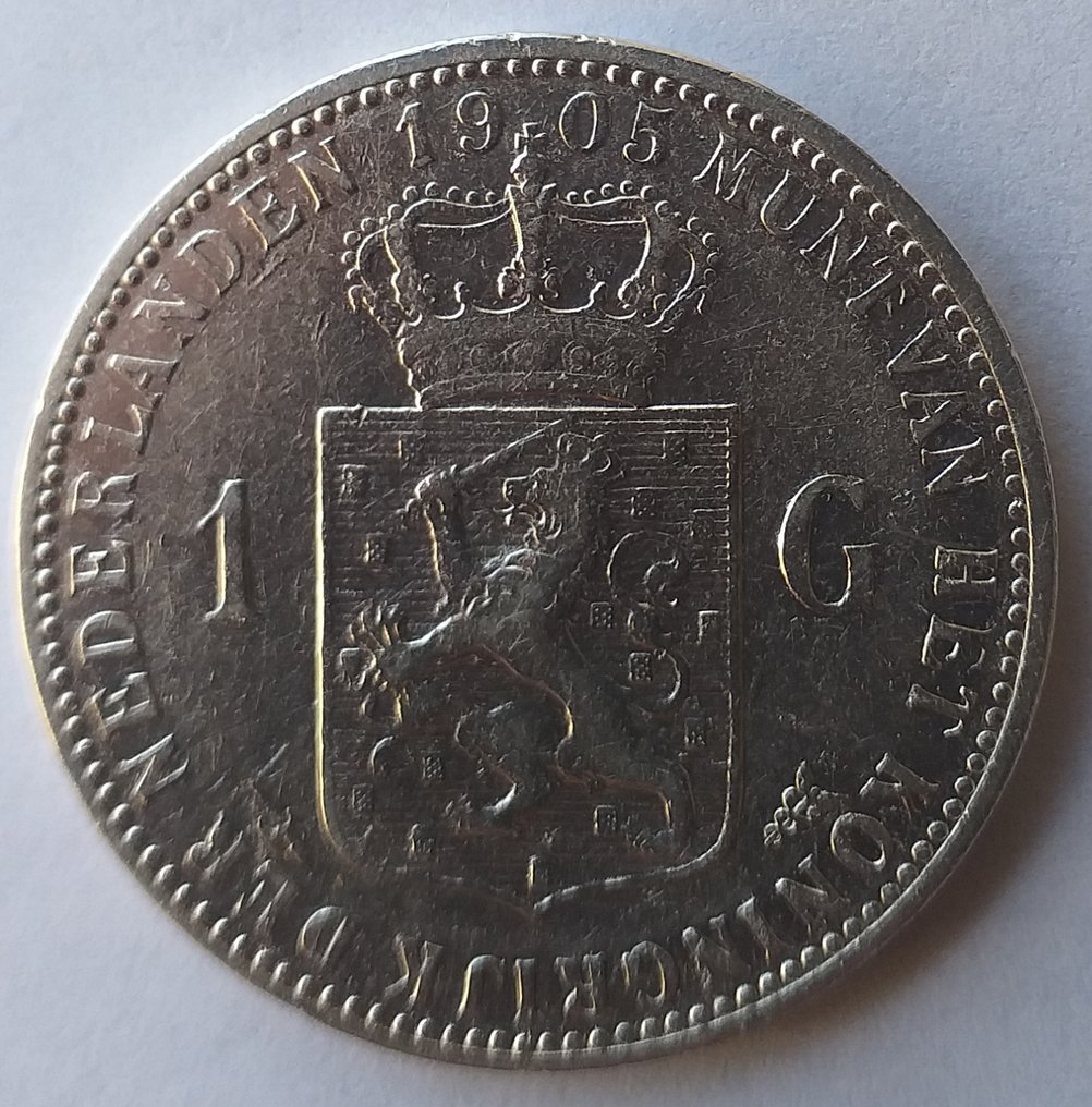 Netherlands. Wilhelmina. 1 Gulden 1905 (No Reserve Price) - auction online Catawiki