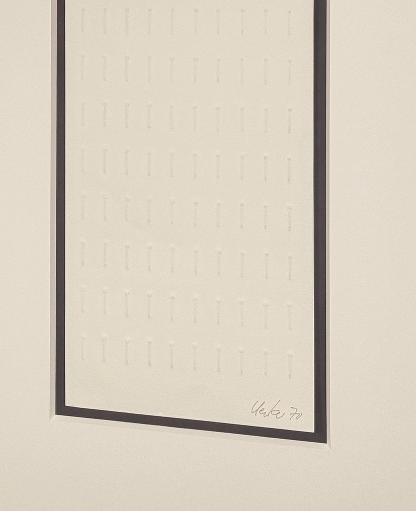 Günther Uecker (1930) - Prägedruck - signiert und datiert - 1970 - professionell gerahmt ...