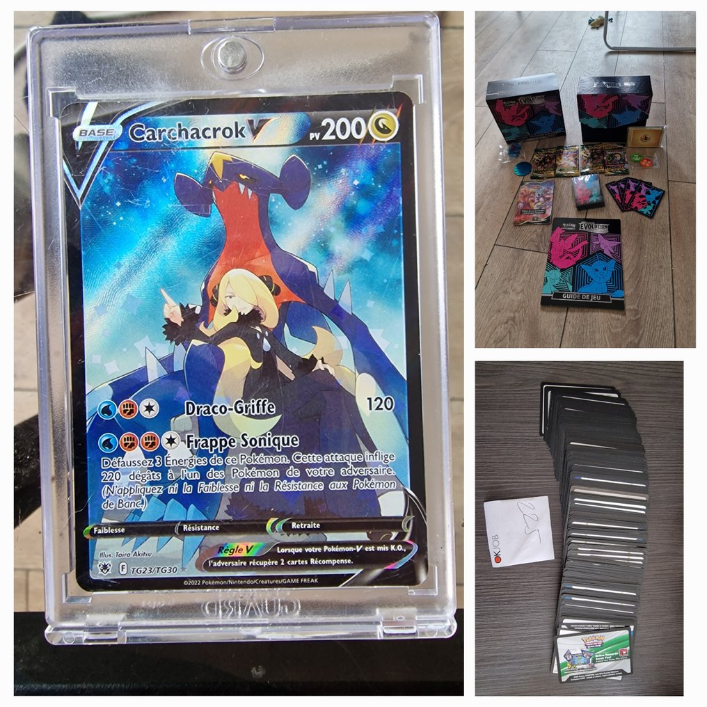 Pokémon - 226 Card - carchacrok V TG23 and 1 box EVS(no booster) and ...