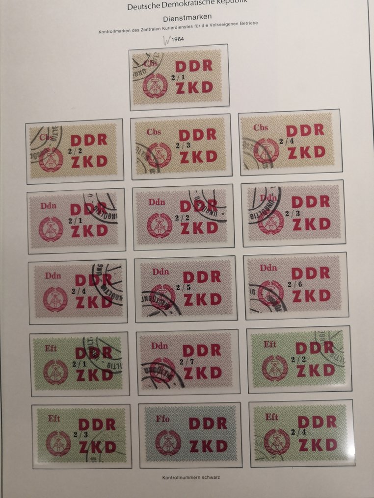 DDR 1964 - Laufkontrollzettel der VVB komplett - Michel ZKD (C) 46-60 ... DDR 1964 - Laufkontrollzettel der VVB komplett - Michel ZKD (C) 46-60 ...