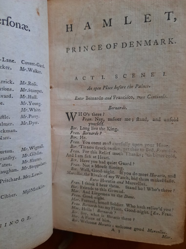Shakespeare - Hamlet, Prince of Denmark: a Tragedy - 1767 - auction ...