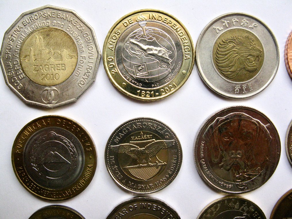 World. Collection of 42 different Bi-Metal coins 1986-2022 (No Reserve ...