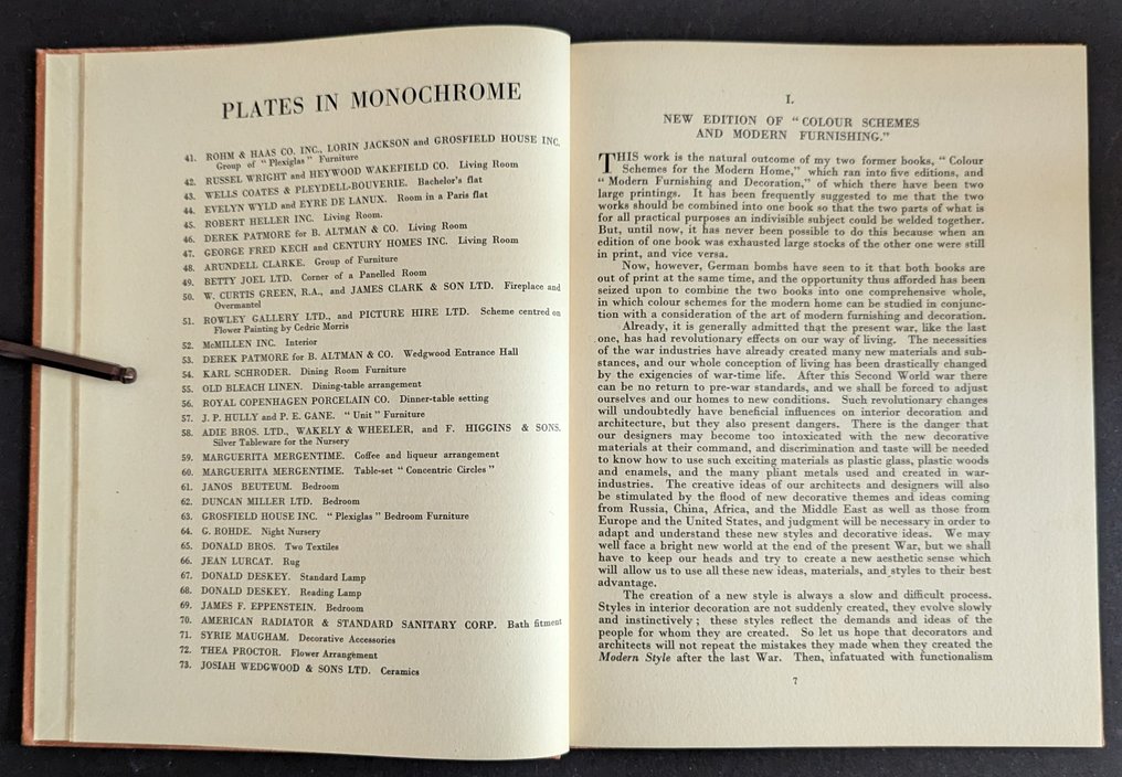 Derek Patmore - Colour Schemes and Modern Furnishing - 1947 - auction ...