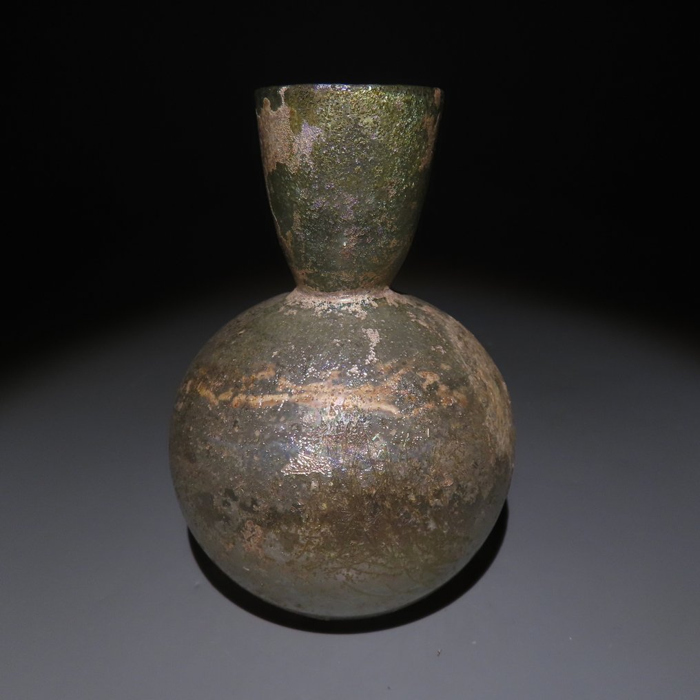 Ancient Roman Glass Flask. 1st-3rd century AD. 11.5 cm height ...