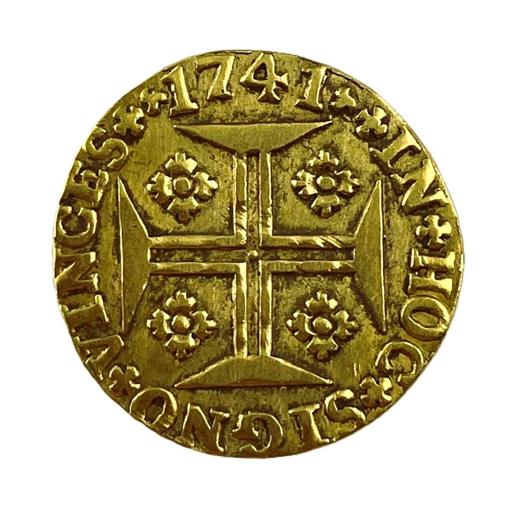 Portugal. D. João V (1706-1750). Quartinho (1.200 Reis) 1741. Lisboa Crown with 5 Arcs - auction ...