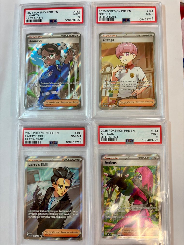 Pokémon - 4 Graded card - Prismatic Evolution - Atticus, Larry's Skill ...