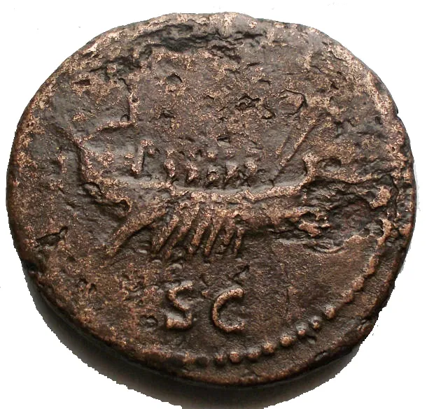 Roman Empire. Hadrian (AD 117-138). As r/ Galley sailing right with ...