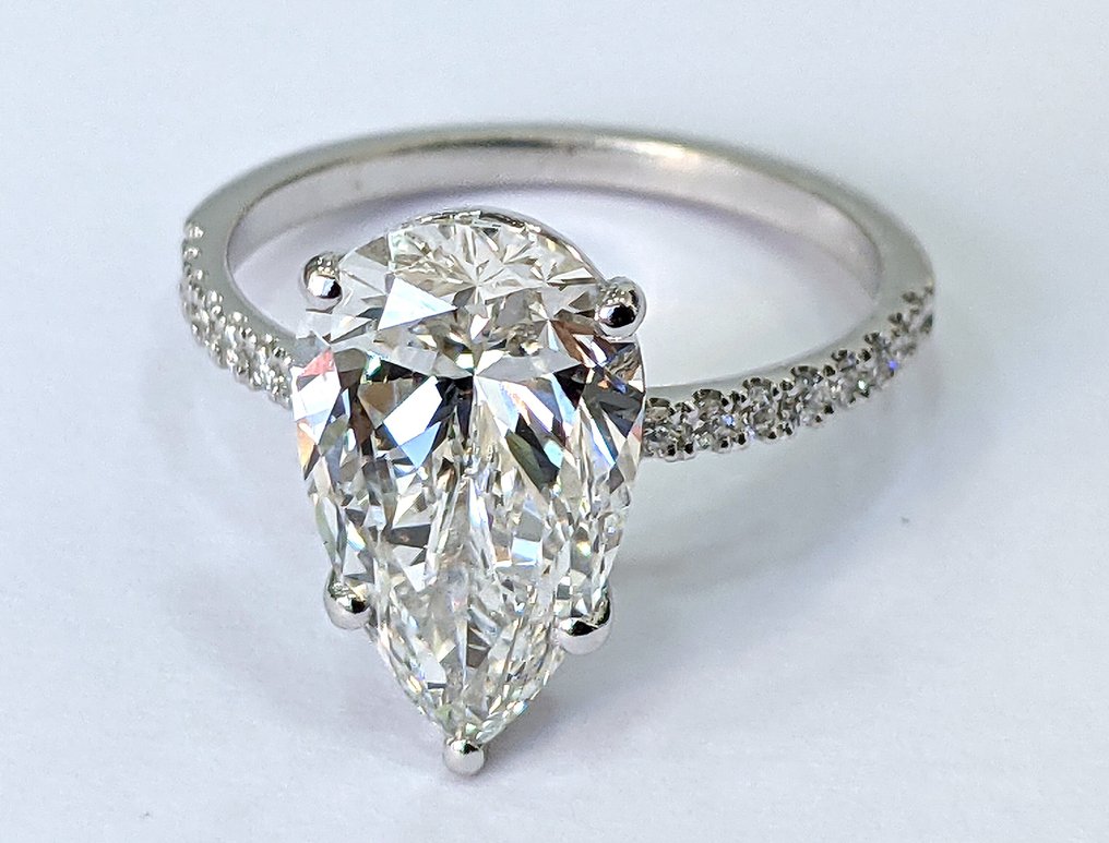 Fără preț de rezervă - Inel - 18 ct. Aur alb - 4.21ct. tw. Diamant (Cultivat în laborator ...