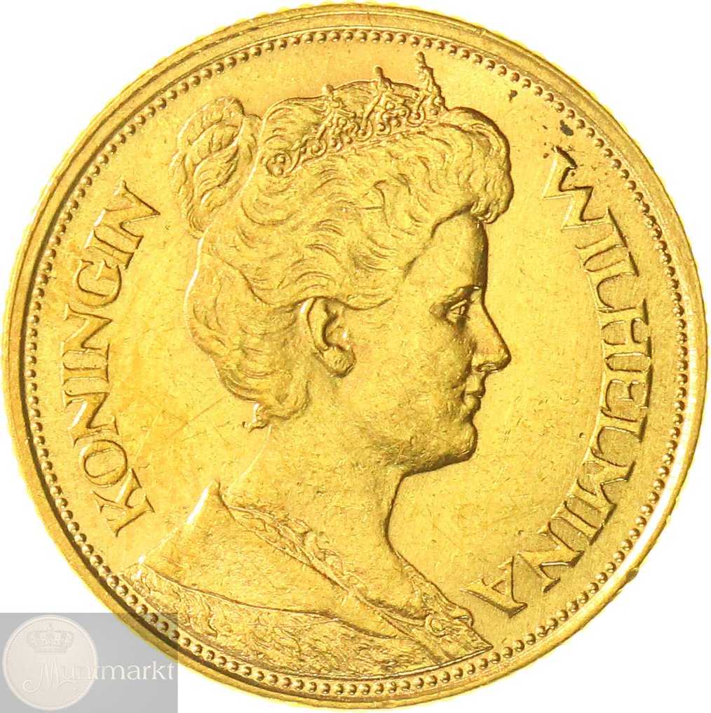 Netherlands. Wilhelmina. 5 Gulden of Gouden vijfje 1912 - auction online Catawiki
