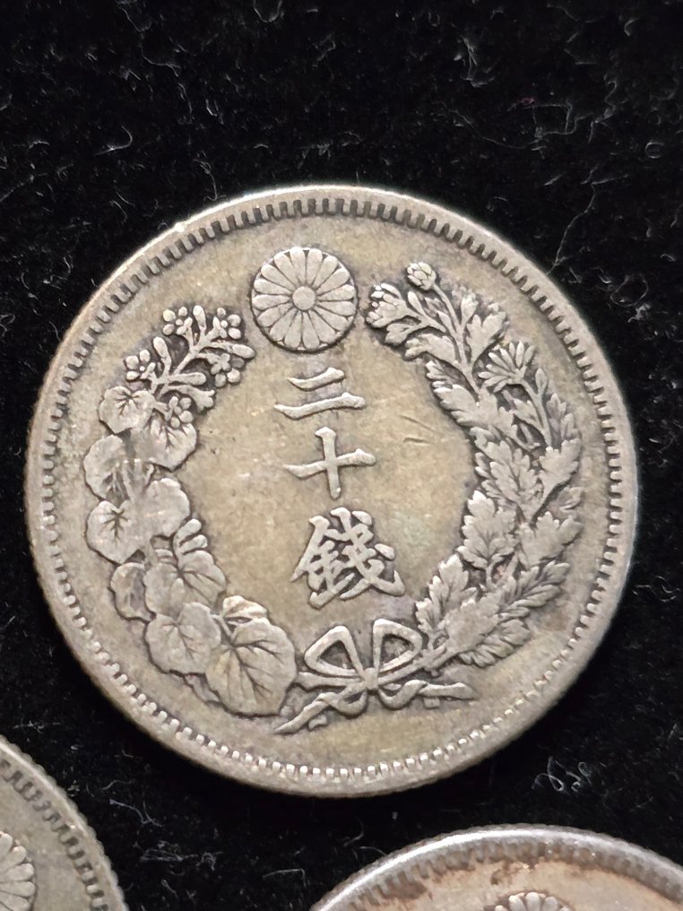 日本. 20 Sen Lot of 10coins, 20 Sen Meiji.39 /40/41year(1906-1909) (沒有保留價) - Catawiki