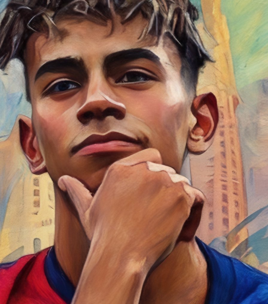 works! Artist by Raffaele De Leo - Lamine Yamal V2 2025 - limited edition 4/30 Giclèe - 西班牙甲級足球 ...