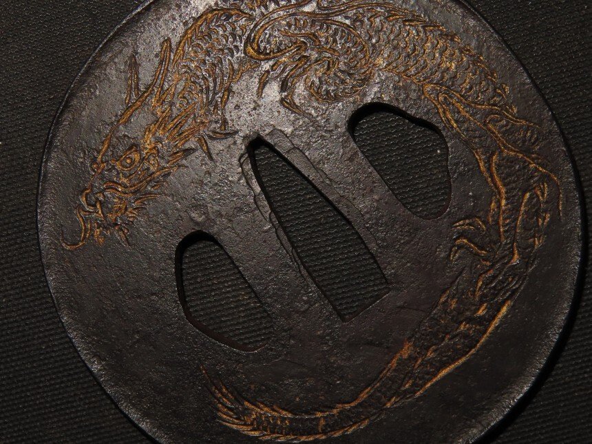 Katana - Hierro forjado - Daito Doragon Tsuba : C4-940 - Japón ...