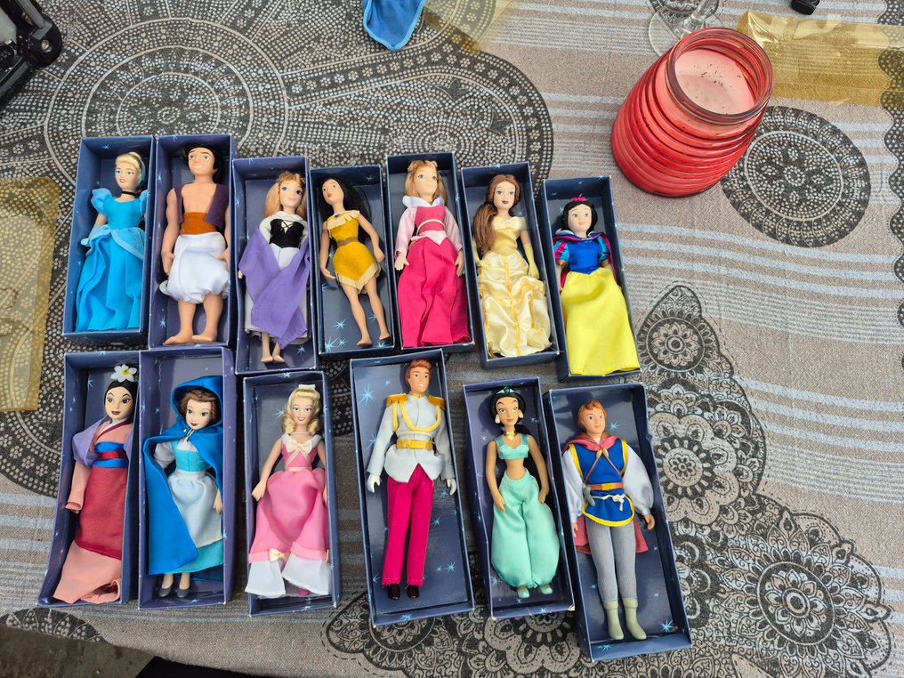 Disney - Miniature figurine - Set of 14 Disney princess and prince ...