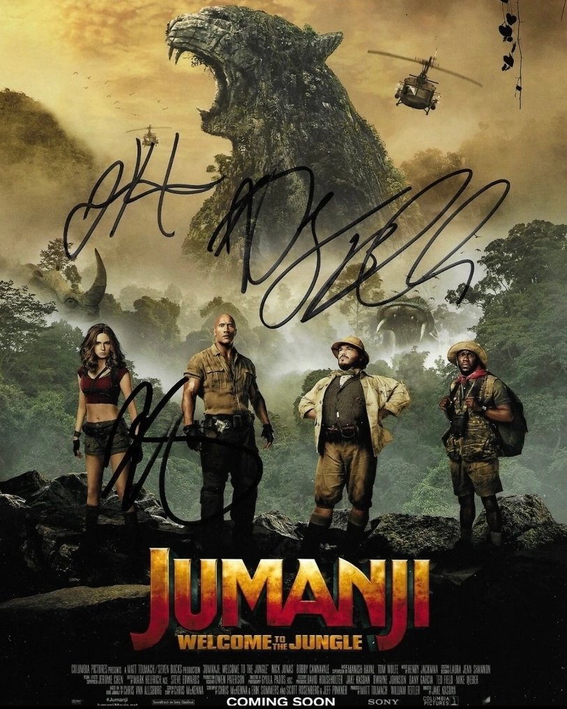 Jumanji - Signed By Jack Black (Professor Sheldon), Kevin Hart ...
