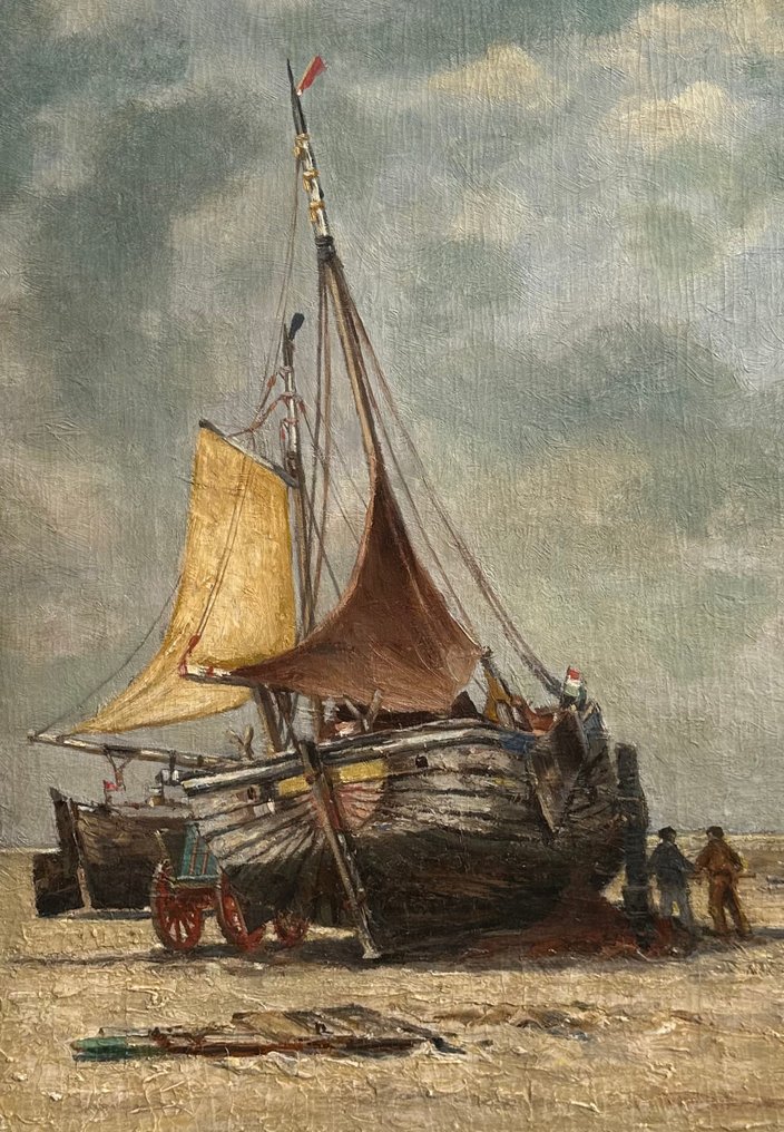 Bastiaan Veth (1861-1944) - Binnenhalen van de visvangst - auction online Catawiki