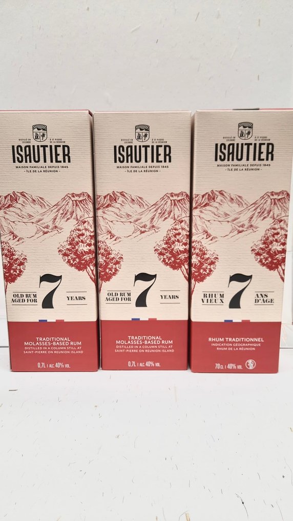 Isautier 7 years old - Rhum Traditionnel - 70cl - 3 bouteilles - Catawiki