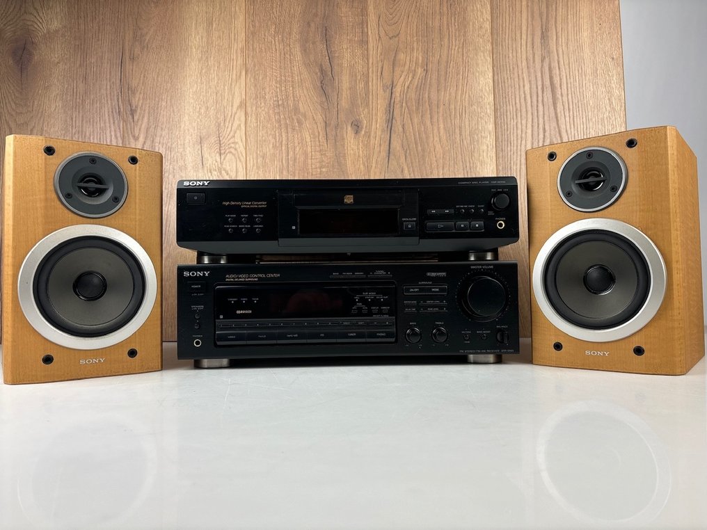 Sony - STR-D565 Receiver + CDP-XE530 CD Player + SS-CMD373 Speakers Hi-fi set - auction online ...