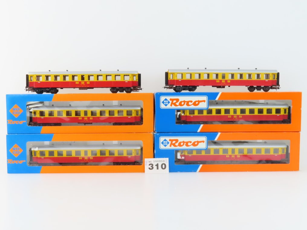 Roco H0 - 44200C/44467 - Model train passenger carriage (6) - Six four-axle second class ...