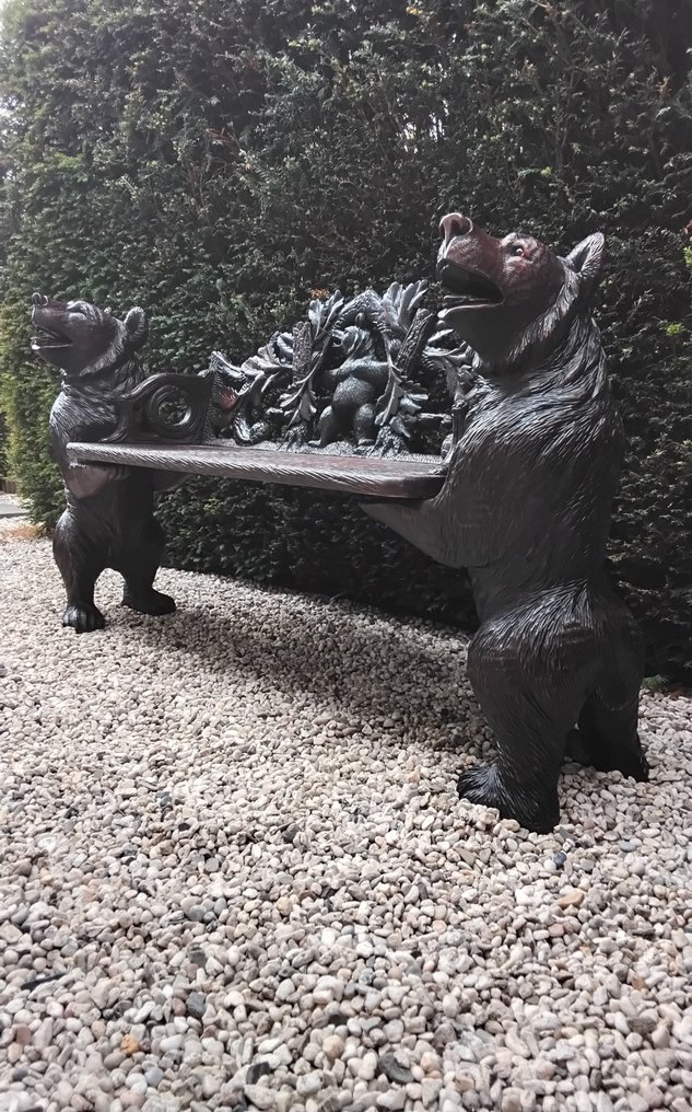 Bank (3) - Stained wood - Zeldzame Black Forest / Schwarzwäld bank - online veiling Catawiki