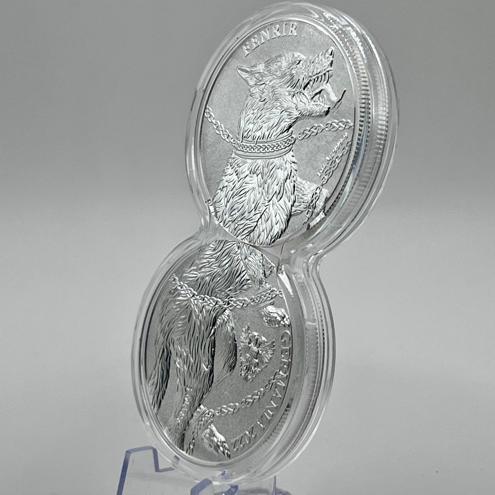 Germany. 5 Mark 2020 Germania Beasts – Fenrir 2x1 oz Silver Coin (.9999) BU Germania Mint ...