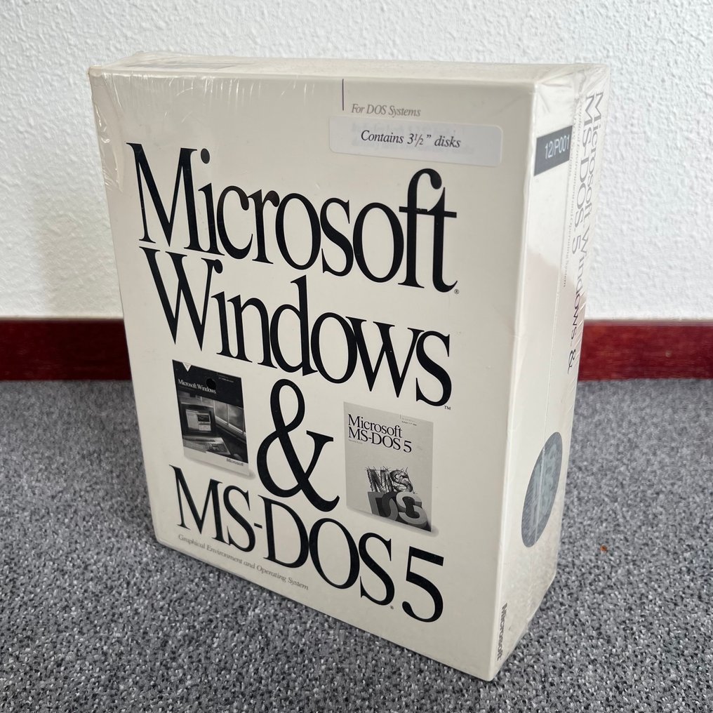 Microsoft Windows & MS-DOS 5 – sealed software box with 3.5” disks ...