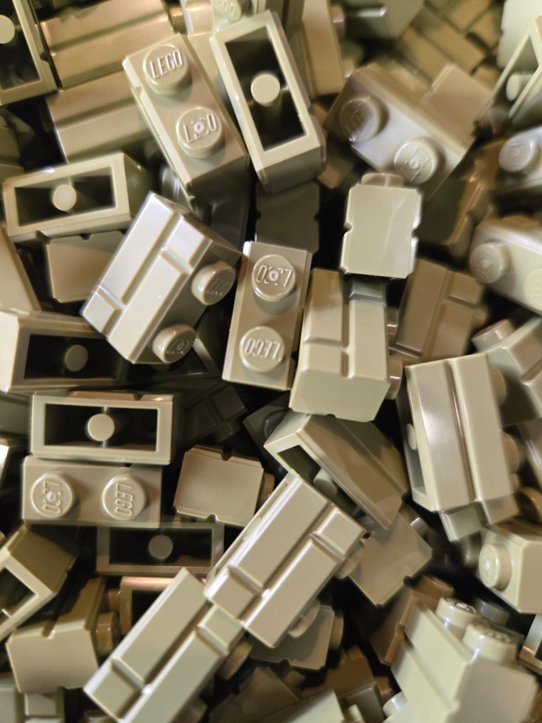 Lego Stenen - New Brick Modified 1 x 2 with Masonry Profile Olive Green ...