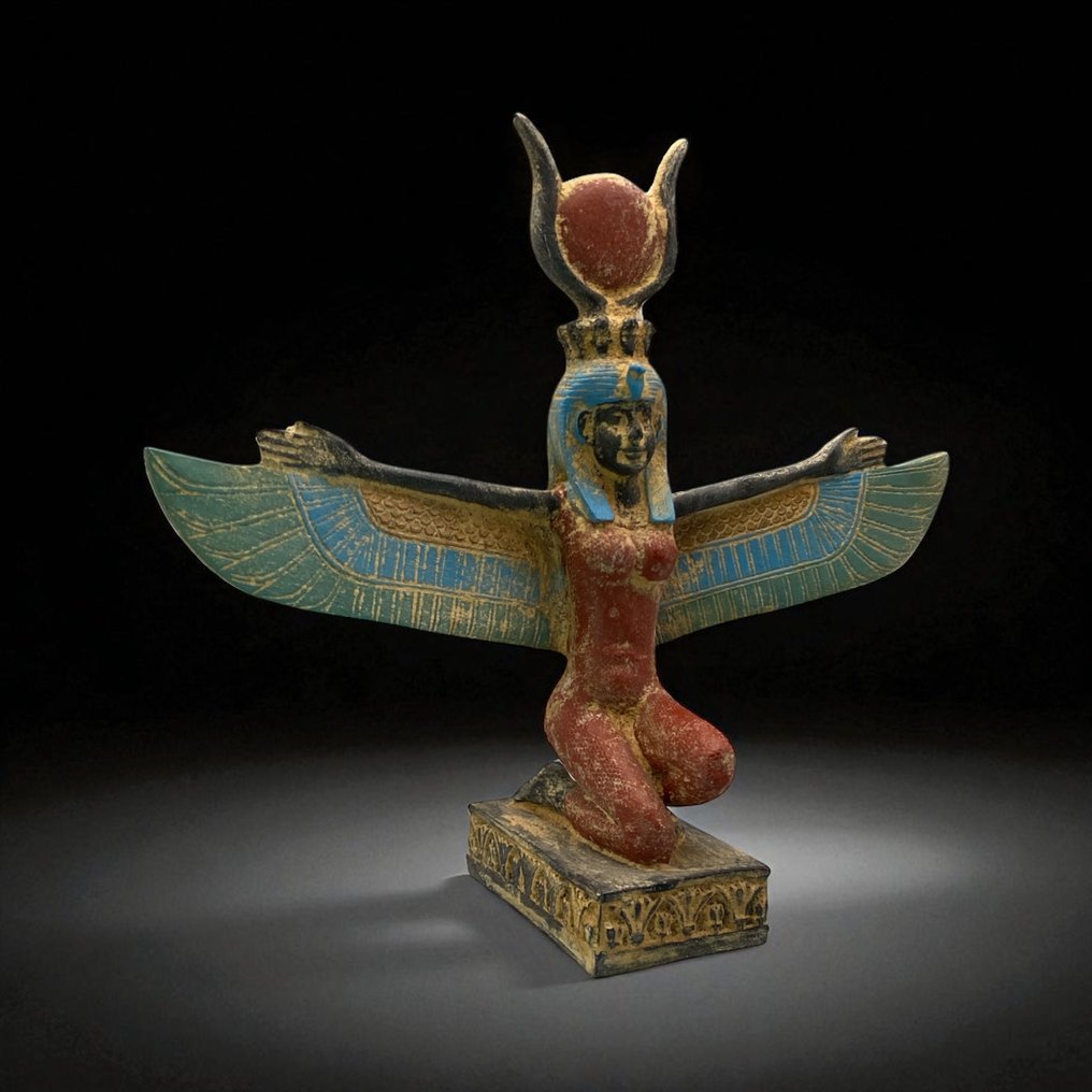Replica of ancient Egyptian Statue Winged Isis with Solar Disk ...
