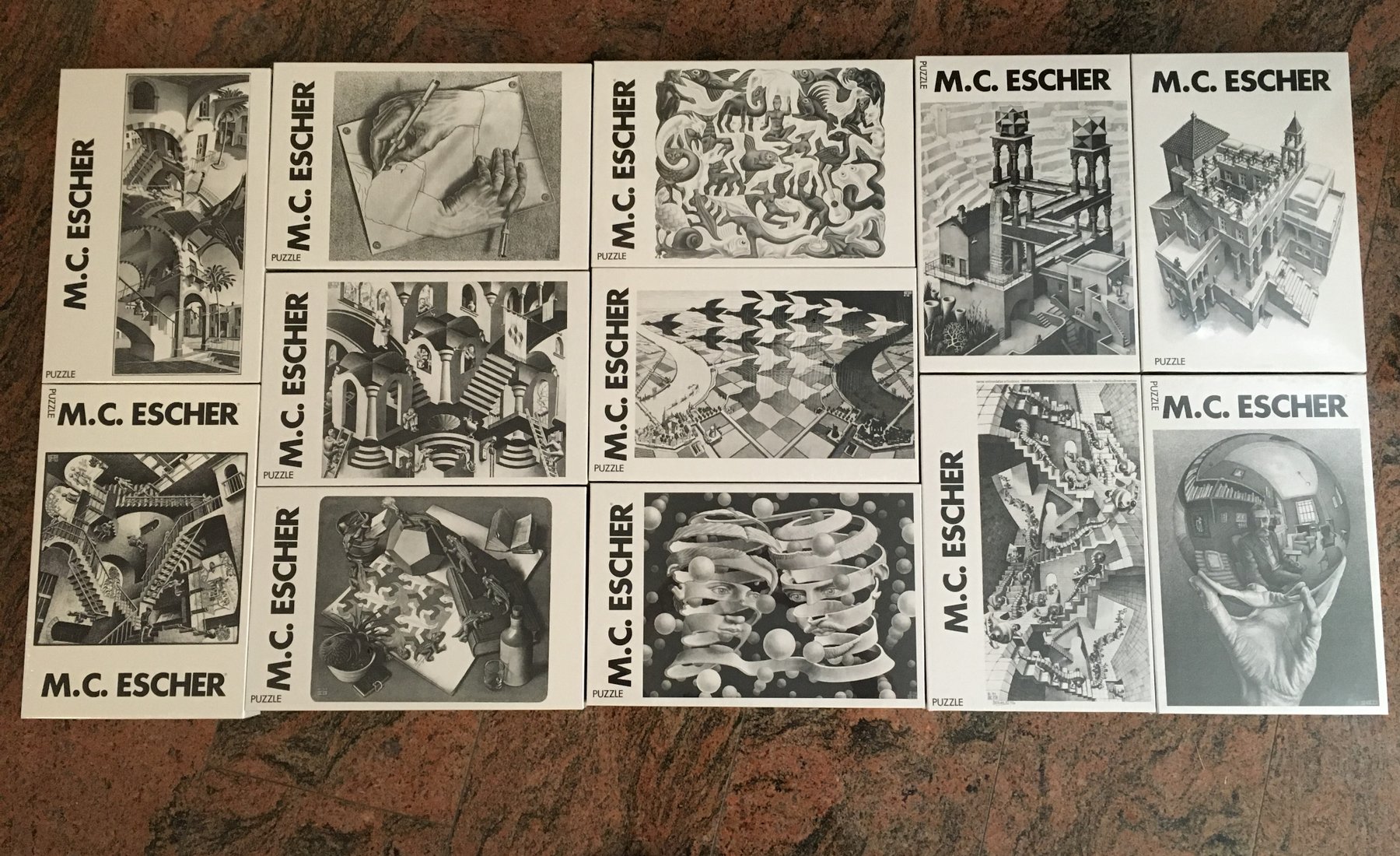 M.C. Escher puzzles 12 pieces - Catawiki