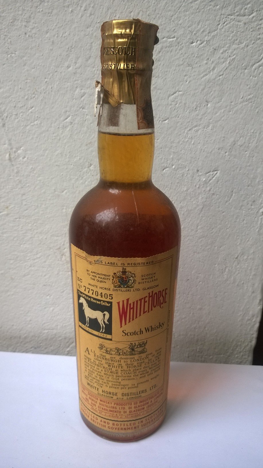 White Horse scotch whisky - 1960s - 75 cl - numbered bottle - Catawiki