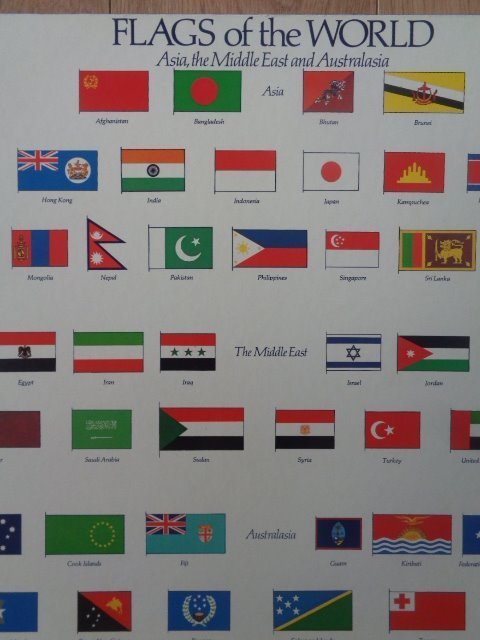 Four beautiful school posters with all countries flags of - Catawiki