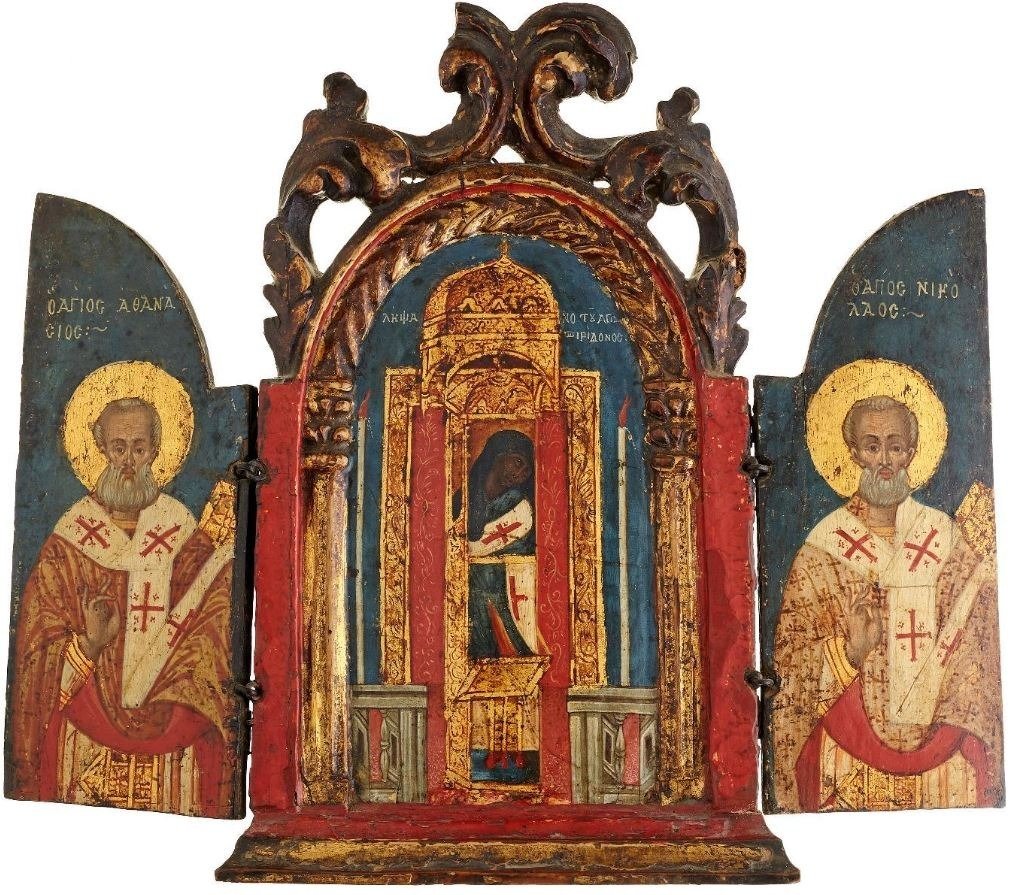 Icon, Triptych - Wood - 18th century - Catawiki