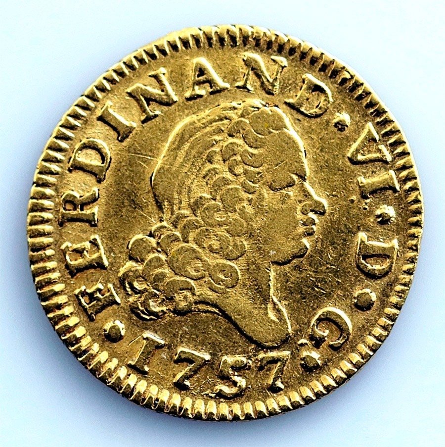 Spain. Fernando VI (1746-1759). 1/2 Escudo - 1757 JB - - Catawiki