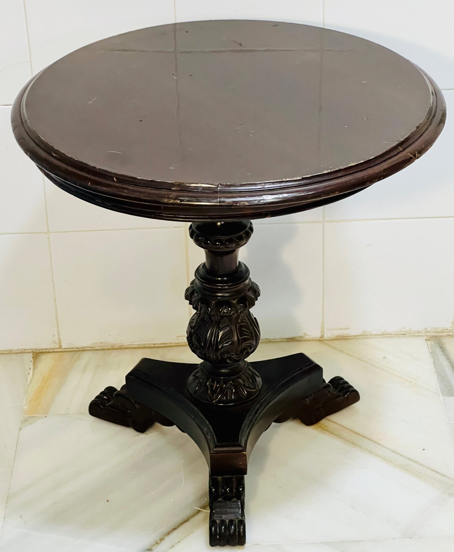 round side table - Wood - First half 20th century - Catawiki