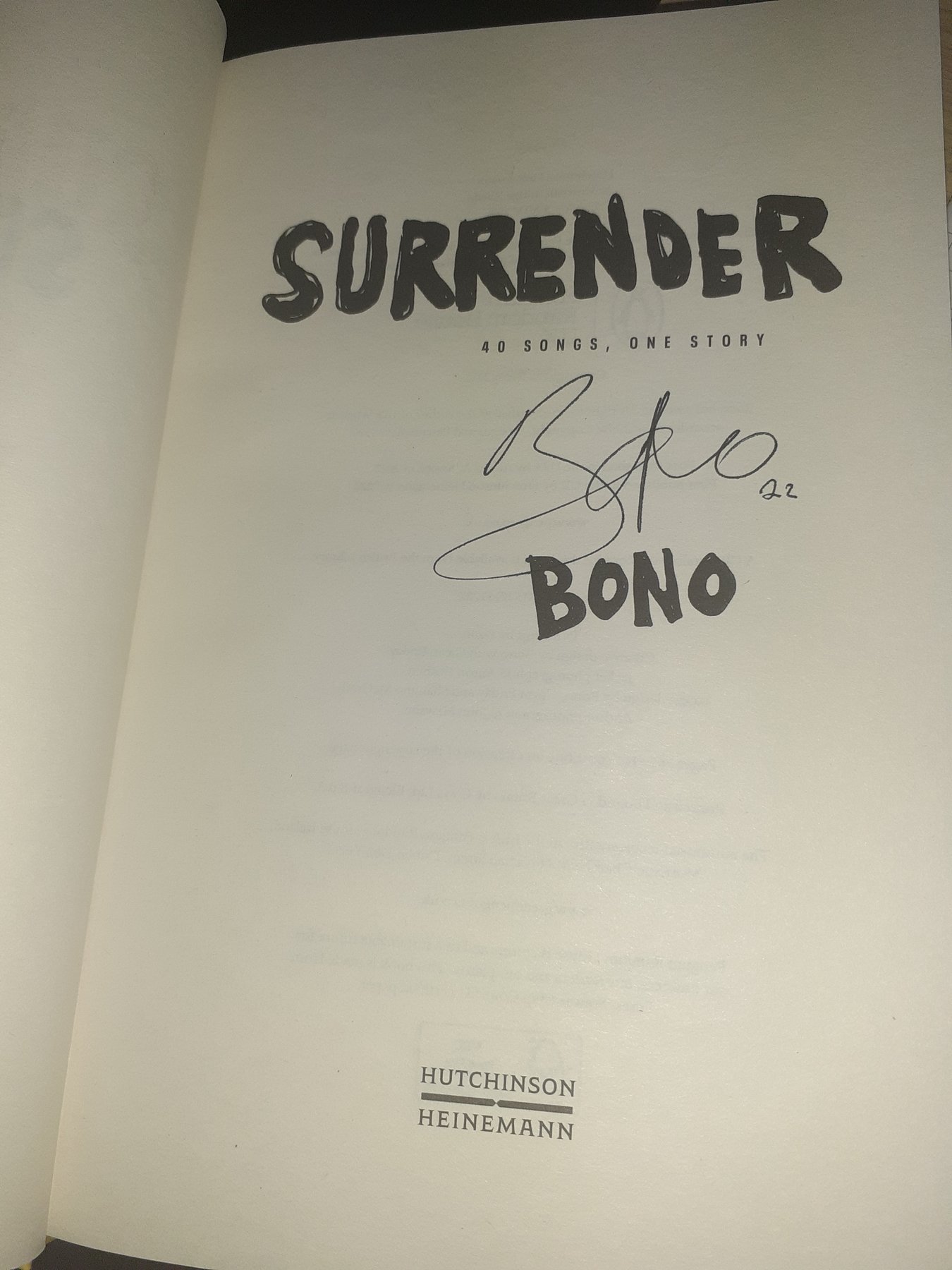 U2 - Surrender 40 Songs, One Story - Book - Signed by Bono - Catawiki