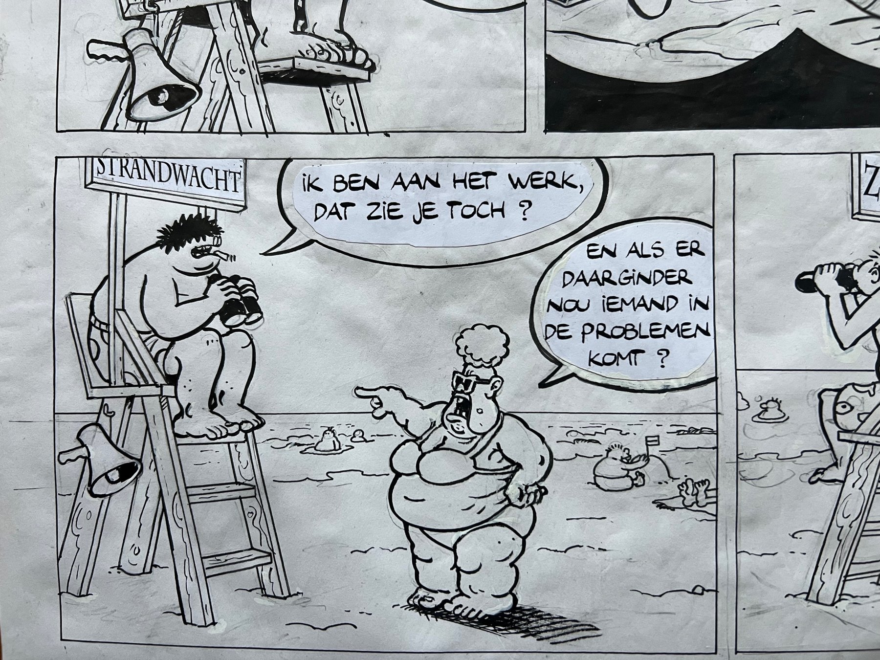 Retera, Mark - Originele strook - Dirkjan als strandwacht - - Catawiki