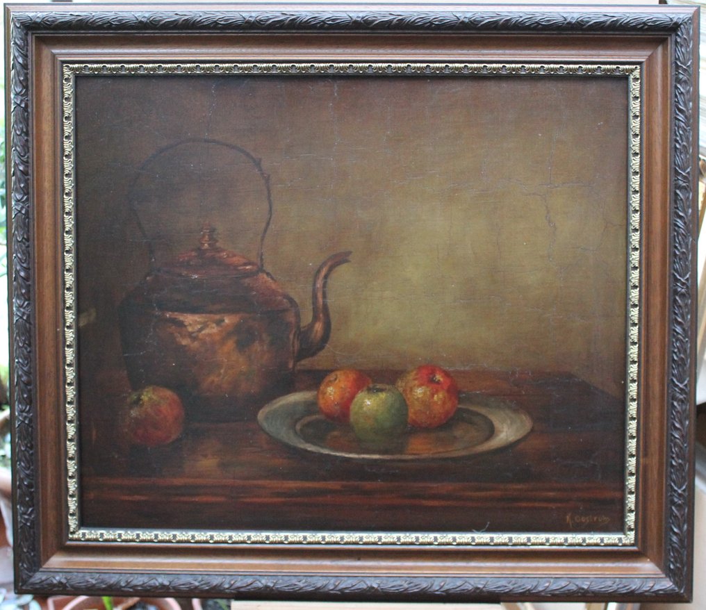 K. Oostrum (20th Century) - Still LIfe with Jug and Fruit - Catawiki