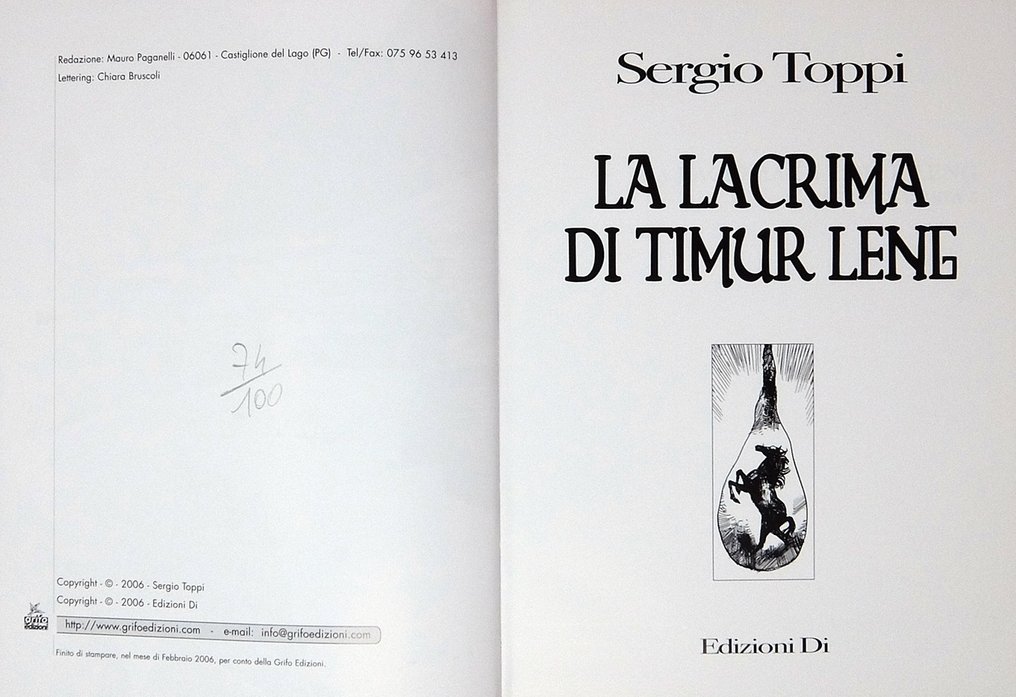 Sergio Toppi - artbook "Il Collezionista 3, La Lacrima di Timur Leng ...