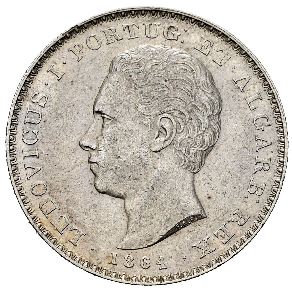 Portugal. D. Luís I (1861-1889). 500 Reis 1864 - Rara - Catawiki