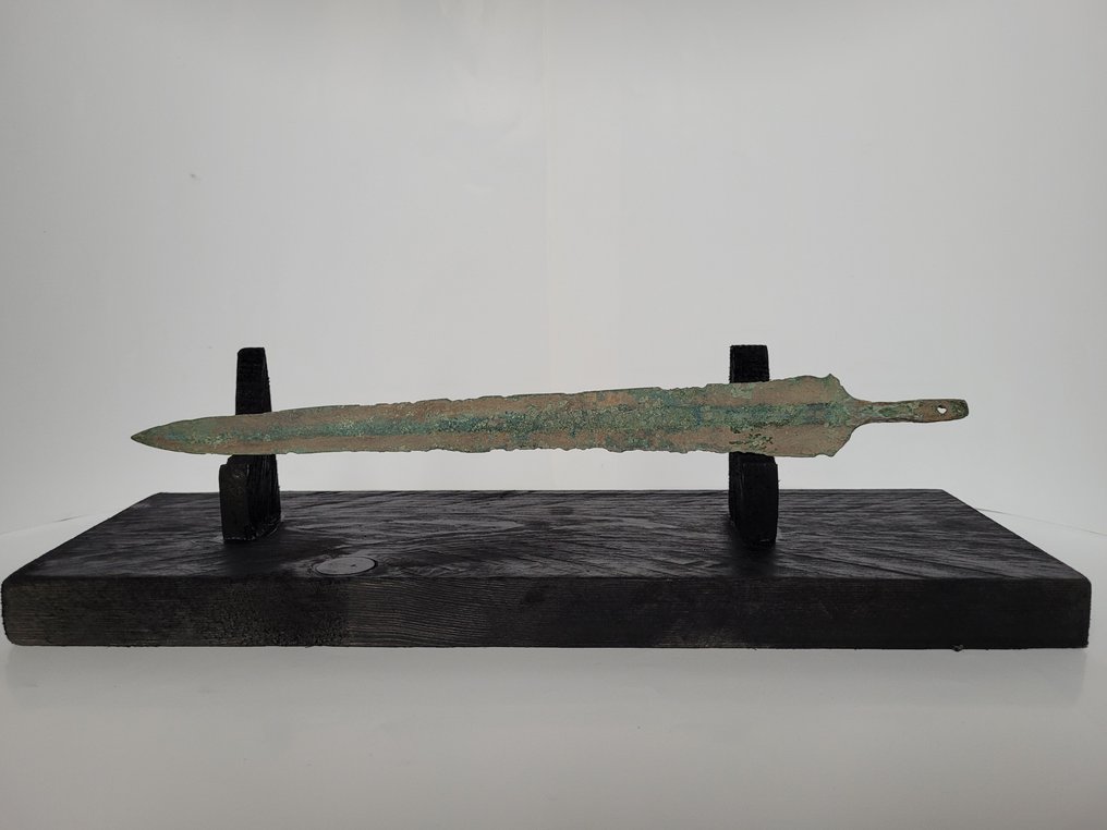 Ancient Greek Bronze Dagger blade on wooden standard, 800-400 BC - (0× ...