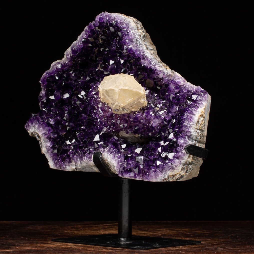 Amethyst Geode with Calcite Crystal Decorative Geode on base - 370×350× ...