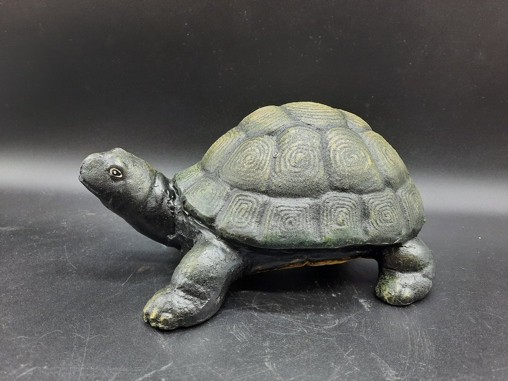 Statue, Turtle Cast Iron - Handpainted - 0 cm - Iron (cast/wrought ...