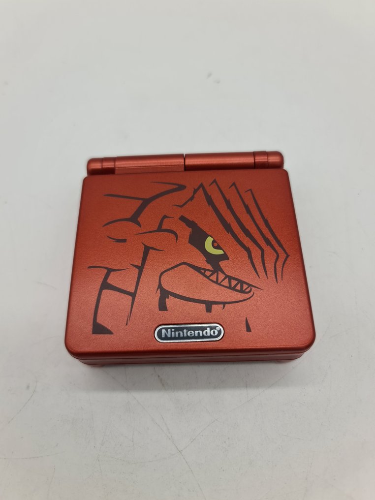 Nintendo Game boy Advance SP GBA Console, with Pokemon Red GROUDON ...