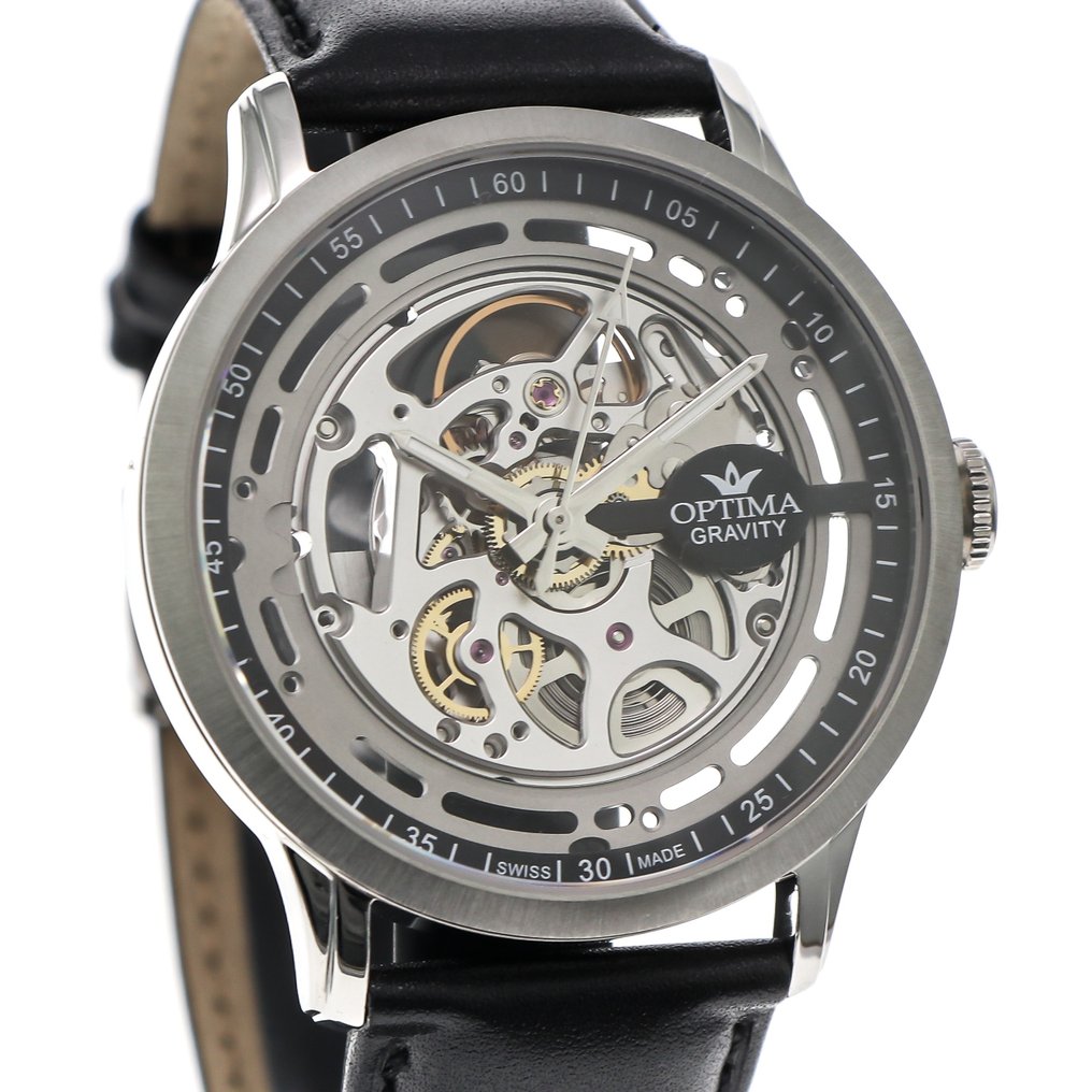Optima - NEW SKELETON MODEL - Gravity - Swiss automatic - "NO RESERVE PRICE" - OSA475SK-SL-3 ...