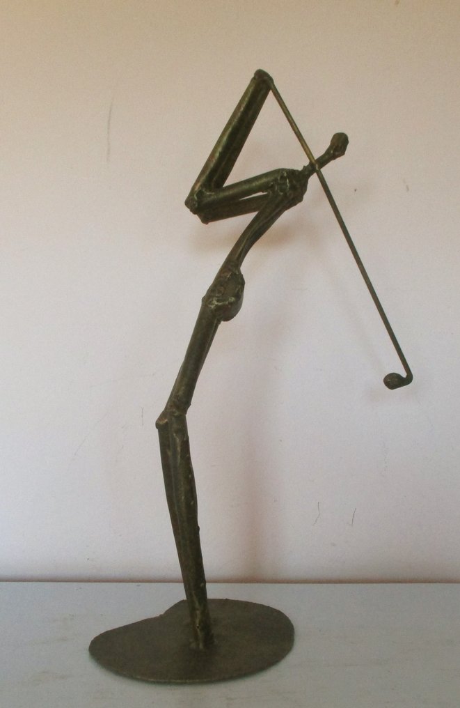 Gestileerd beeld van golfer (hoogte 48 cm) - Verbronsd - Catawiki